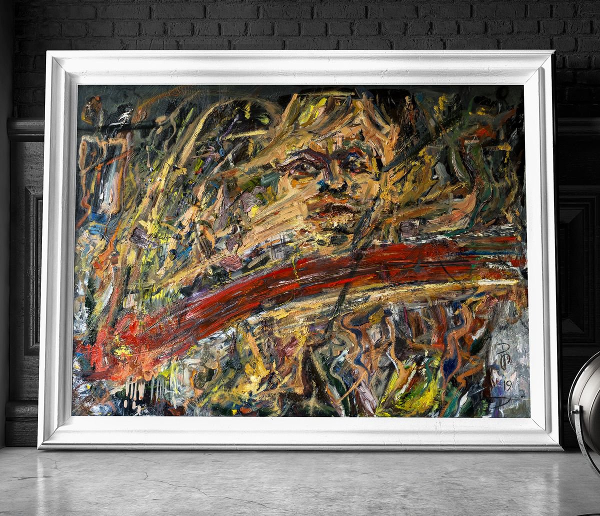 Heavy Texture Abstract Oil Layers Depth Painting On premium linen ...