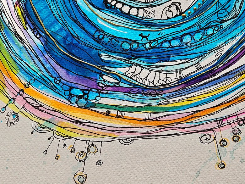 Mandala 21. Circle of Life Mixed-media painting: Simon Tünde | Artfinder