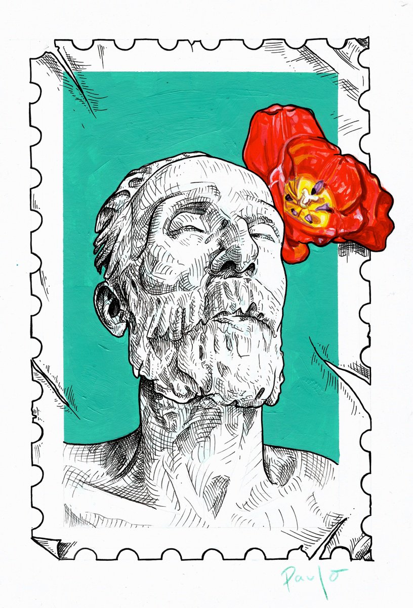 Timbre de la mort- Death stamp Ink drawing: Paul Ward | Artfinder