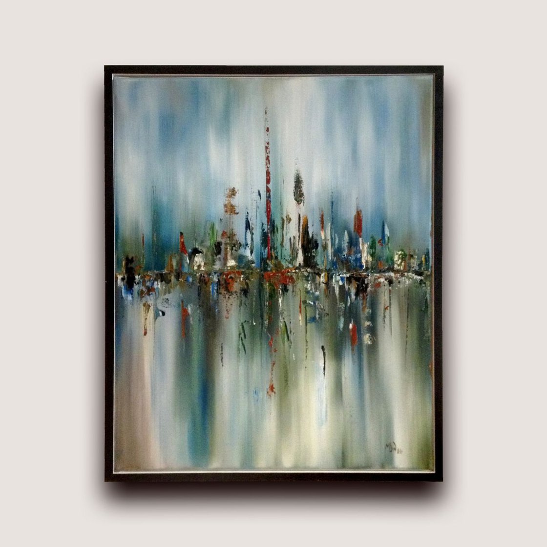 Landscape abstract - Winter on the Lake Oil painting: Matthew Withey ...