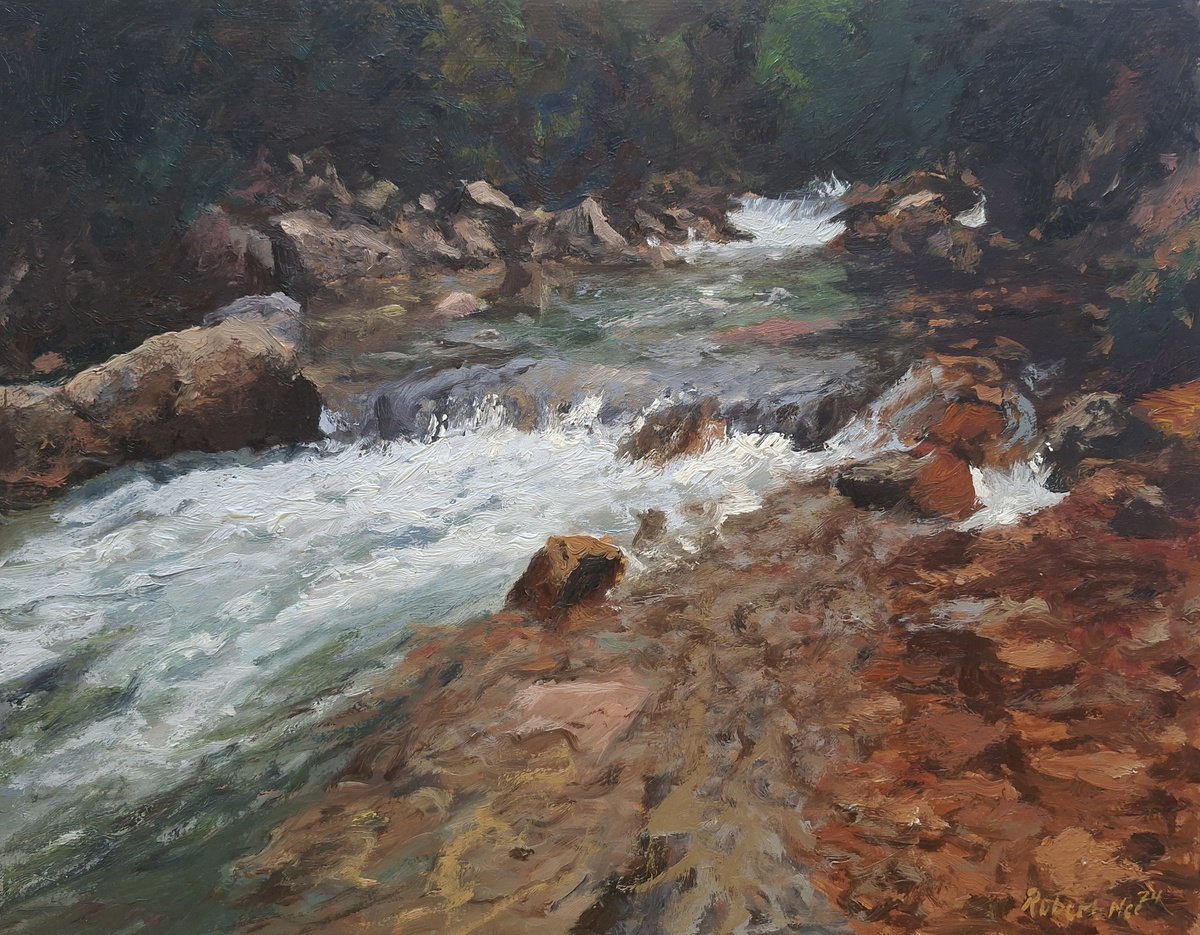Rocky River Oil painting: Robert Mee | Artfinder