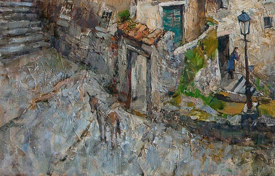 Old Kotor. April |68,5х114,5 cm| Oil painting: Aleksandr Korol | Artfinder