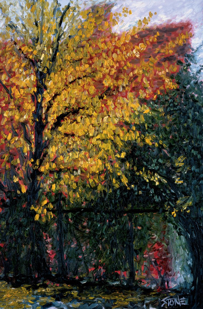 Tree and Fence Paulina Oil painting by Bill Stone | Artfinder