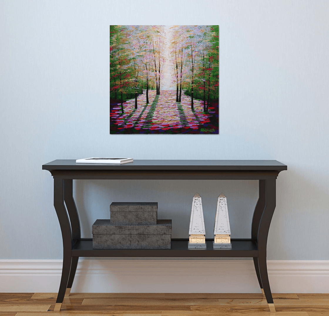 Original Acrylic Painting - Forest in Amber by Amanda Horvath