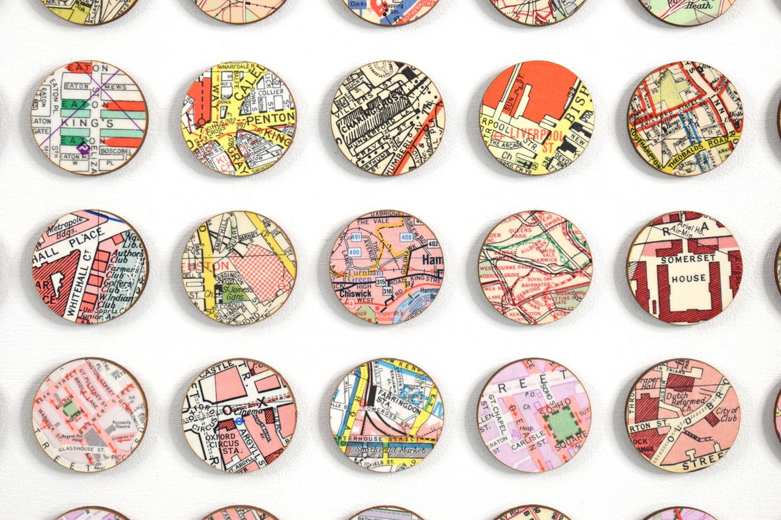 London Rainbow 3D Map Dots Collage Collage: Amelia Coward | Artfinder