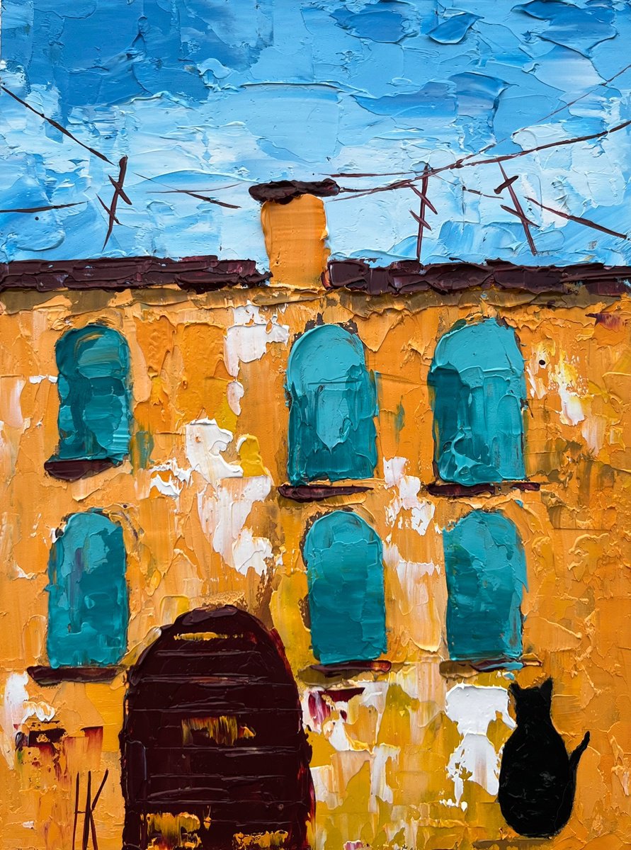 Venice Cat Oil Painting Oil painting by Halyna Kirichenko | Artfinder