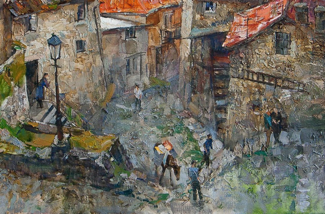 Old Kotor. April |68,5х114,5 cm| Oil painting: Aleksandr Korol | Artfinder