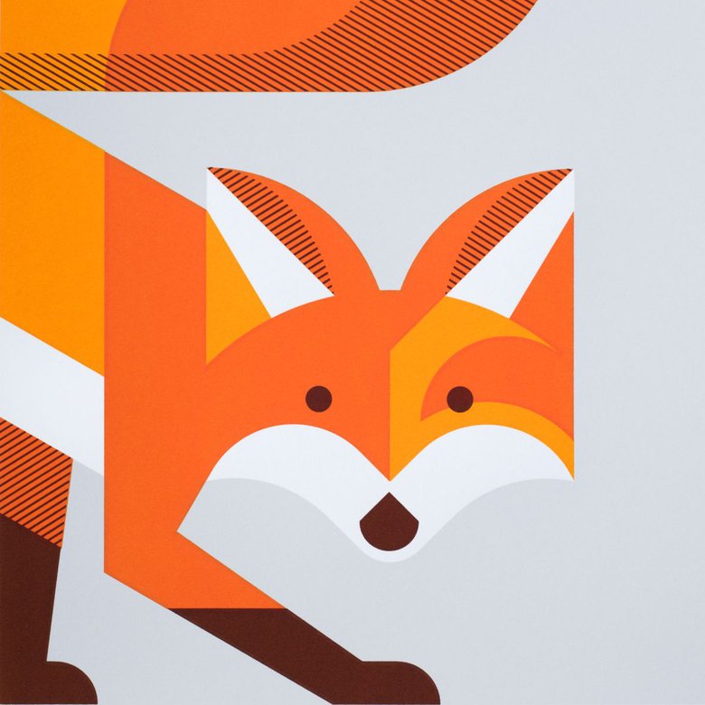 Fox A2 screen print Screenprint: The Lost Fox | Artfinder