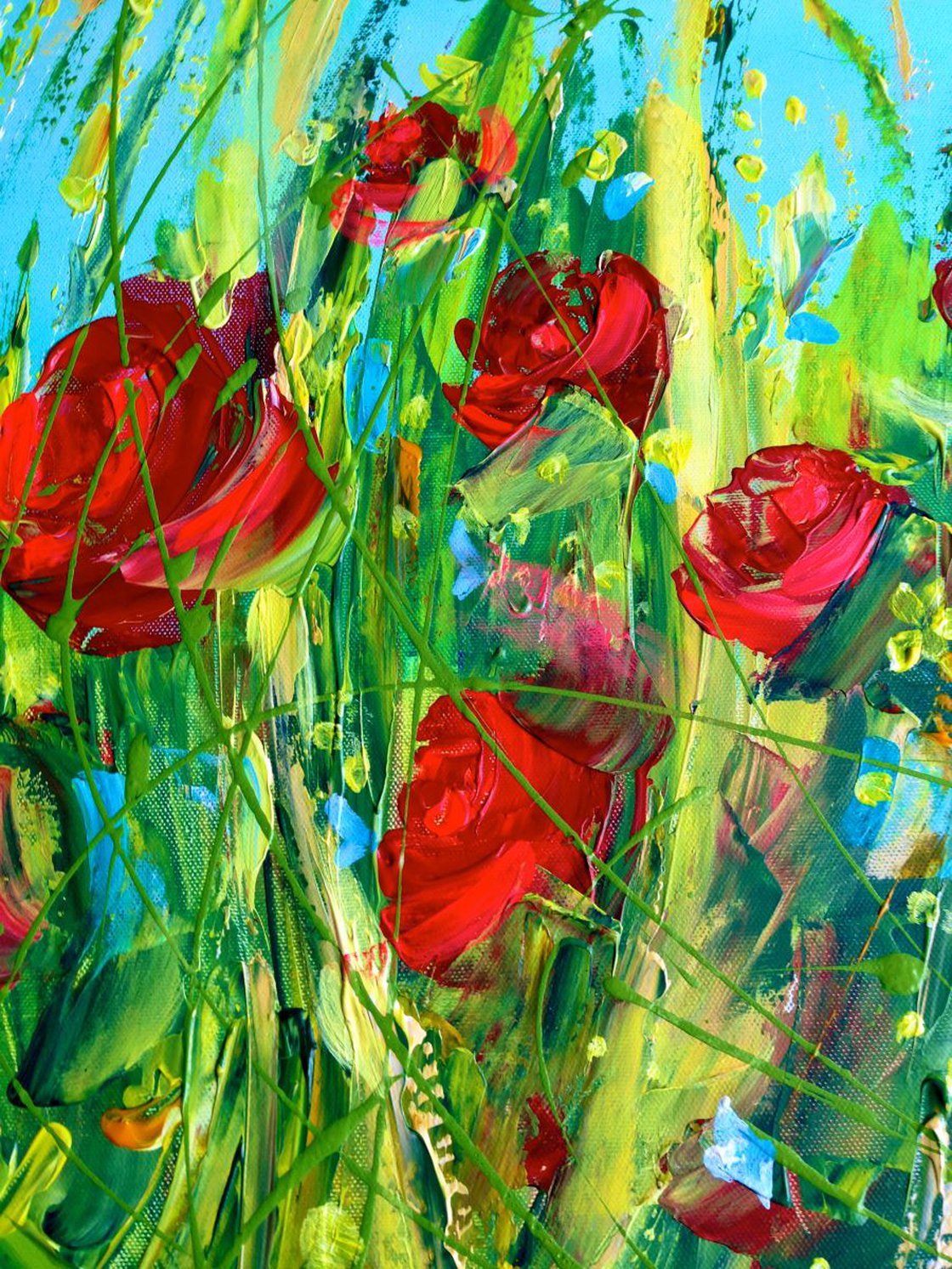 Blooming Red Hot! Painting by Emma Sian Pritchard | Artfinder
