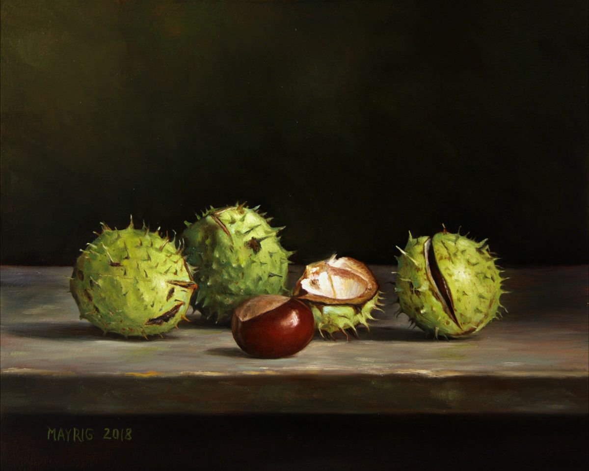 Still life with Chestnuts (Original Oil Painting | Artfinder