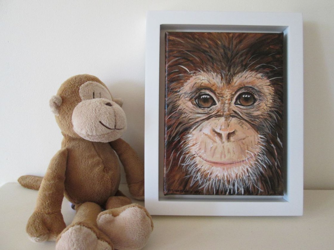 Monkey Acrylic painting: MARJANSART | Artfinder