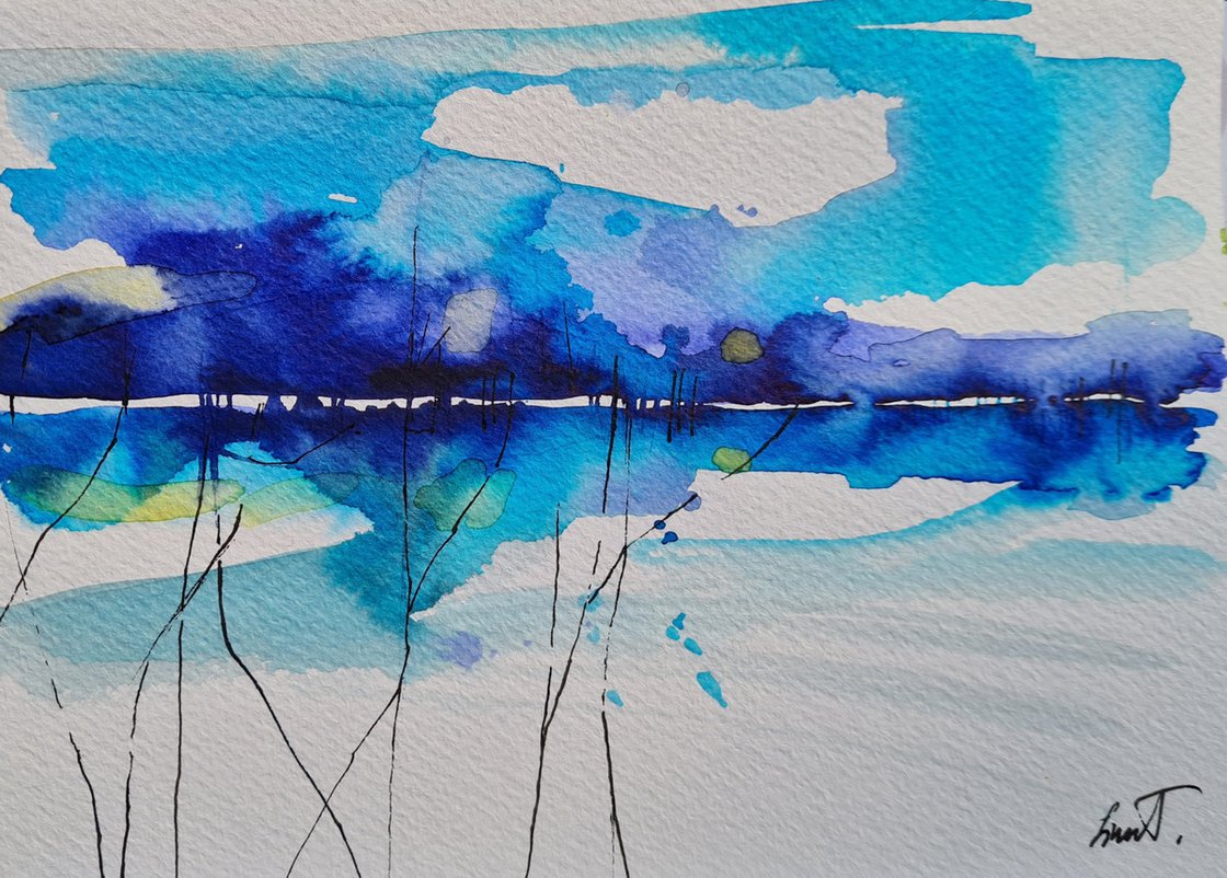 Blue reflection Painting: Simon Tünde | Artfinder