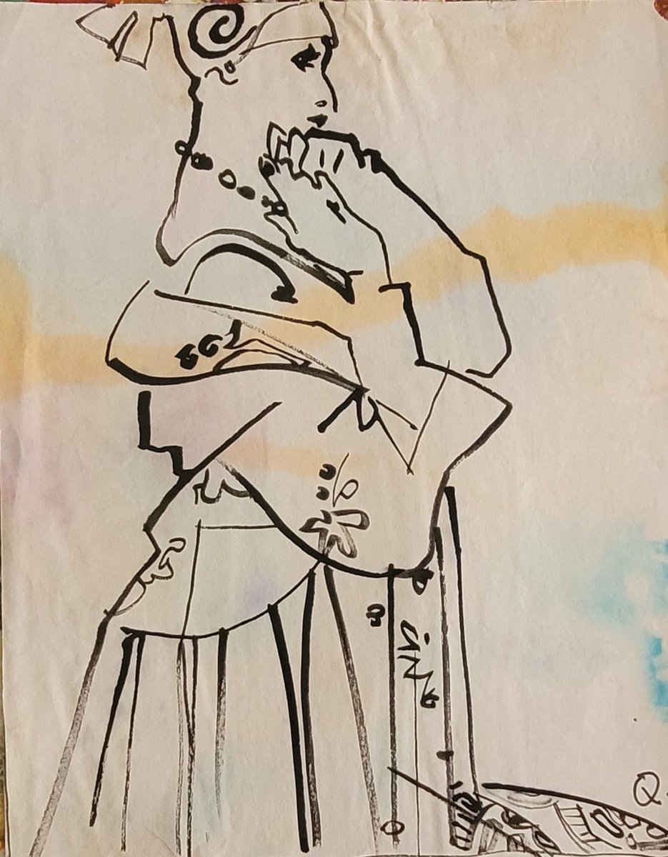 Fashion model life drawing 2 Ink drawing: QI Debrah | Artfinder