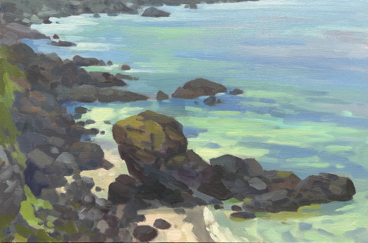 Rocky Shallows in St Ives Oil painting by Dawn Harries | Artfinder