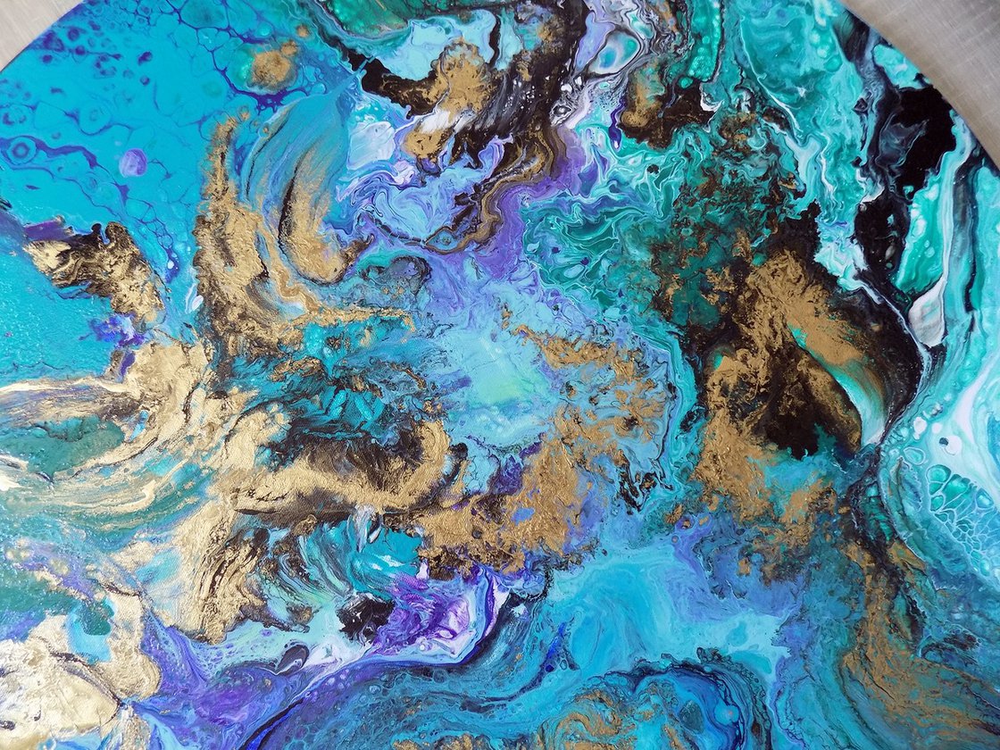 Round abstract painting art Acrylic painting: Areti Ampi | Artfinder