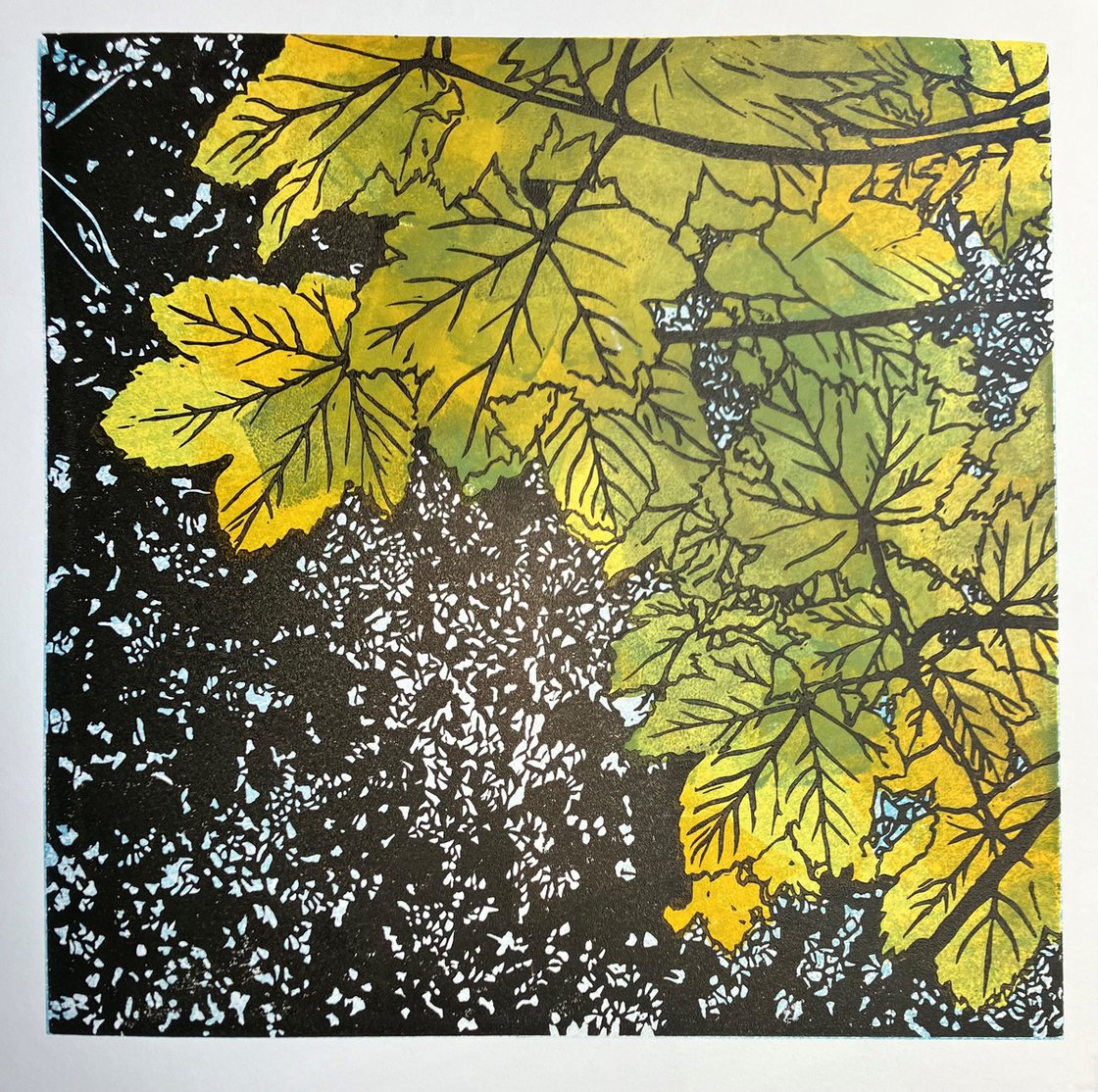Forest Bathing, version 1 Linocut: Susan Noble | Artfinder