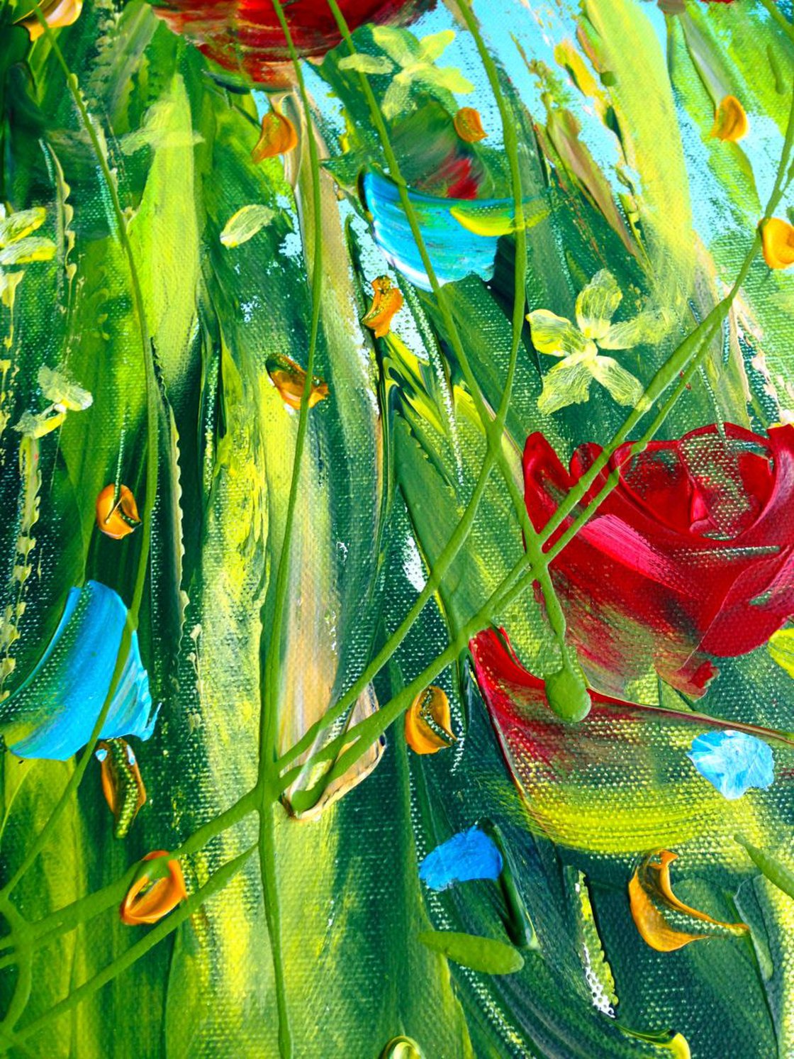 Blooming Red Hot! Painting by Emma Sian Pritchard | Artfinder