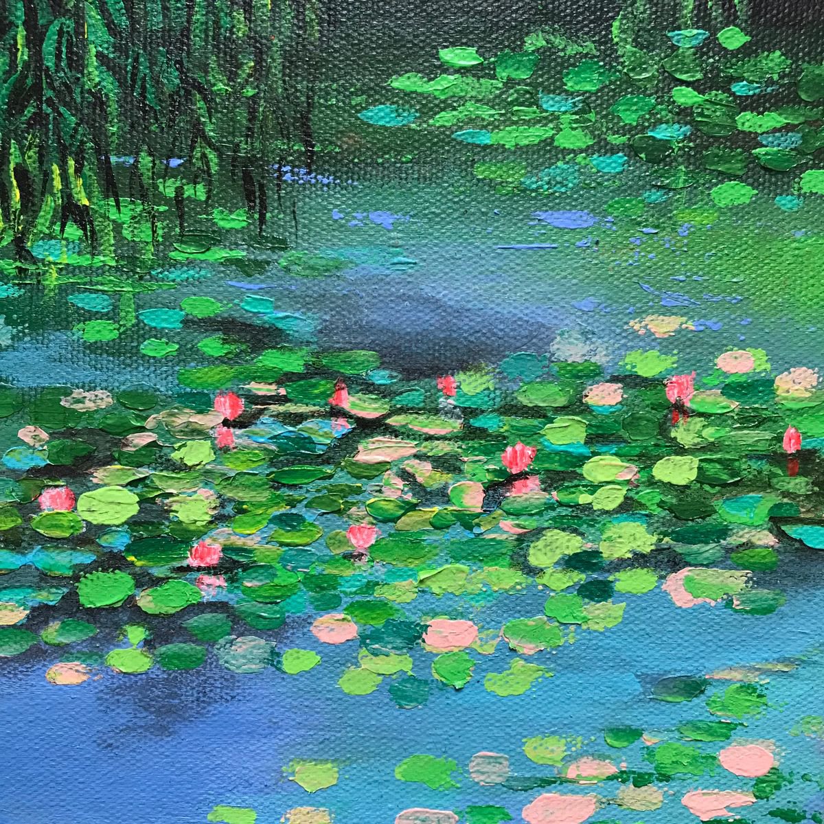 Water Lilies 2 ! Monet's Garden ! Impressionist Art Acrylic painting ...