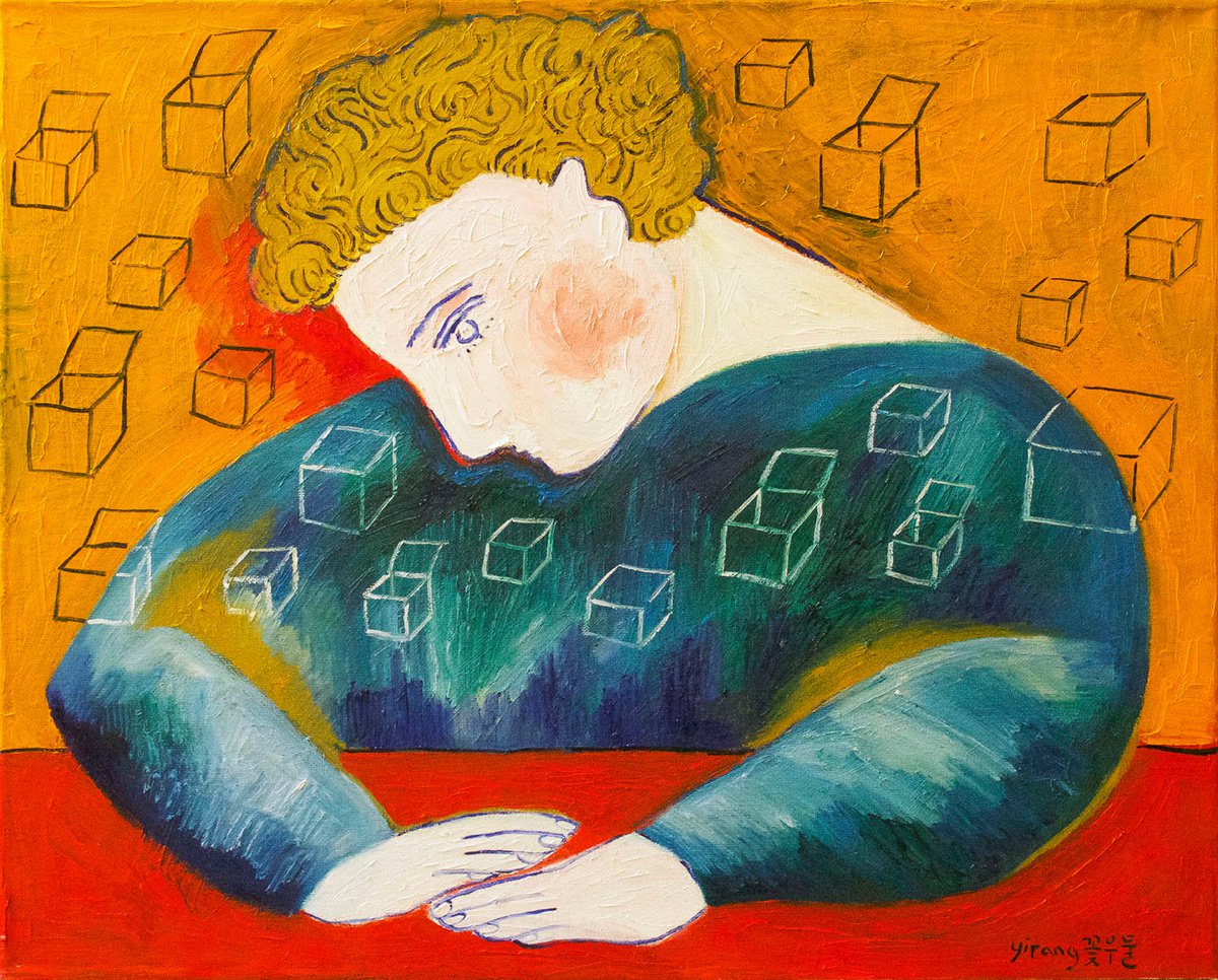 A Boy, Thinking Oil painting by Yirang Kim | Artfinder