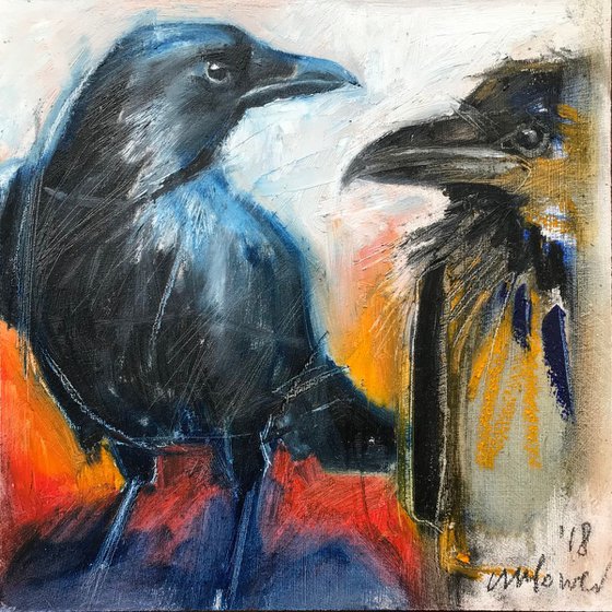 Abstract Crow Painting