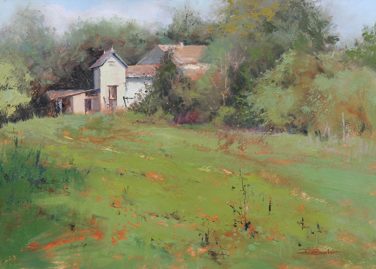 French Farmhouse - plein air oil painting Oil painting by David Barber ...