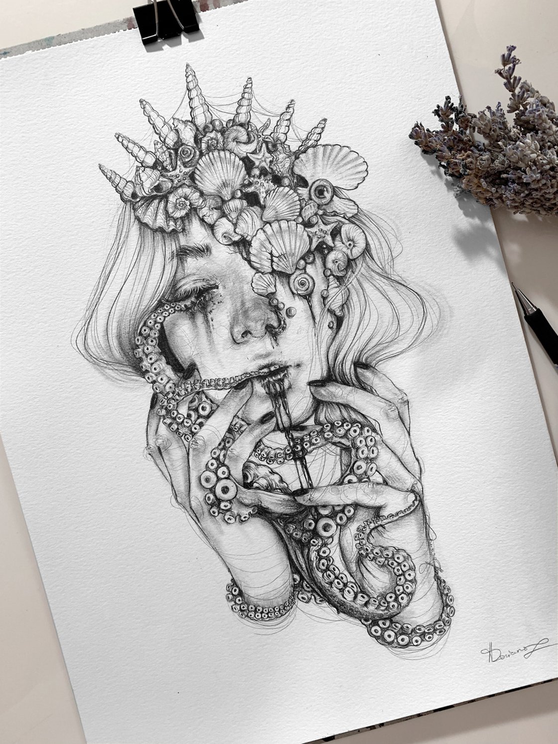 Uncover Pencil drawing: Doriana Popa | Artfinder