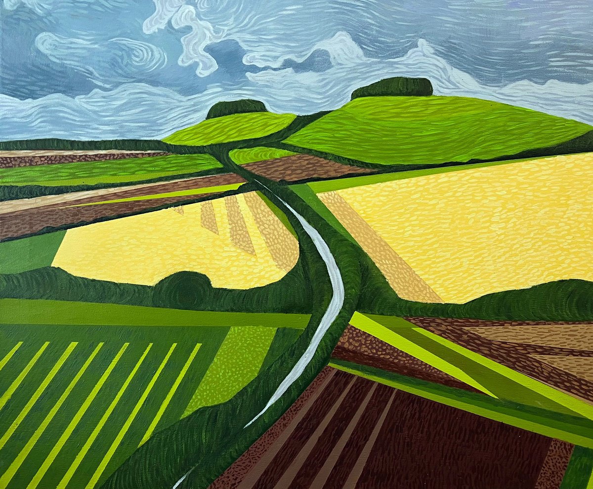 Wittenham Clumps, Oxfordshire Oil painting by Patrick Cannon | Artfinder