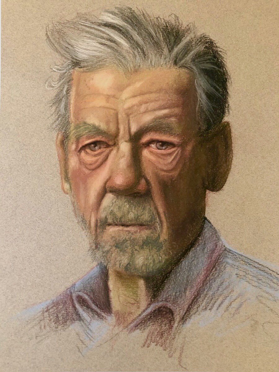 the intent stare Pastel drawing by Deke Wightman | Artfinder