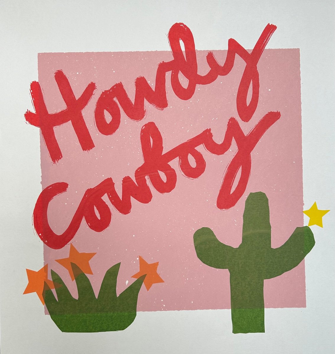 Howdy Cowboy Screenprint: Becky Hobden | Artfinder
