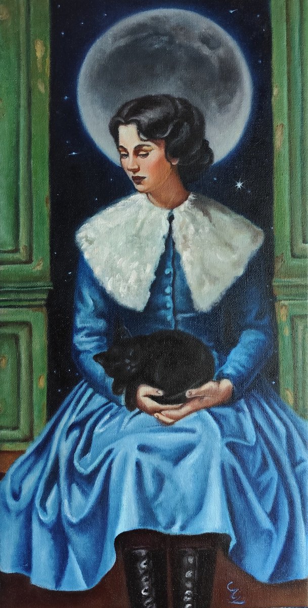 Waiting in the moonlight Oil painting: Veronica Ciccarese | Artfinder
