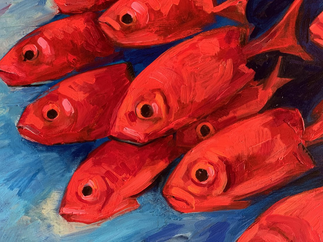 Red fish Oil painting: Olga Pascari | Artfinder