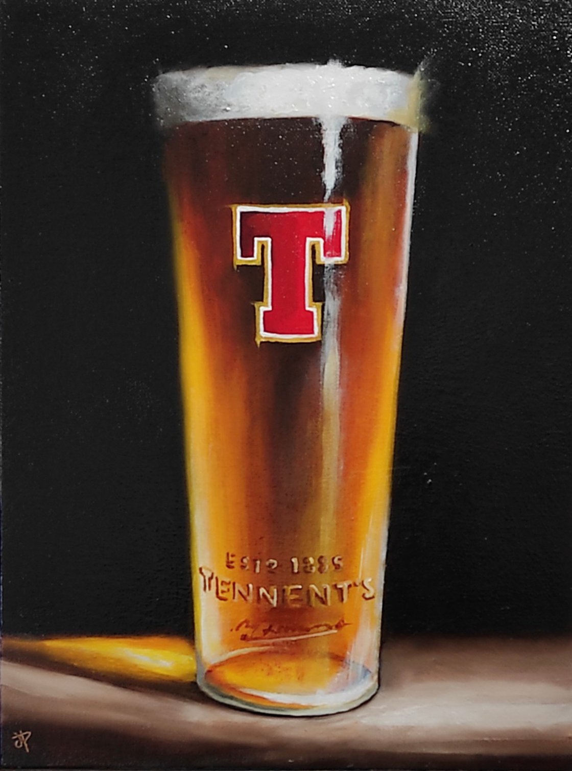 Pint of Lager still life Oil painting by Jane Palmer Art | Artfinder