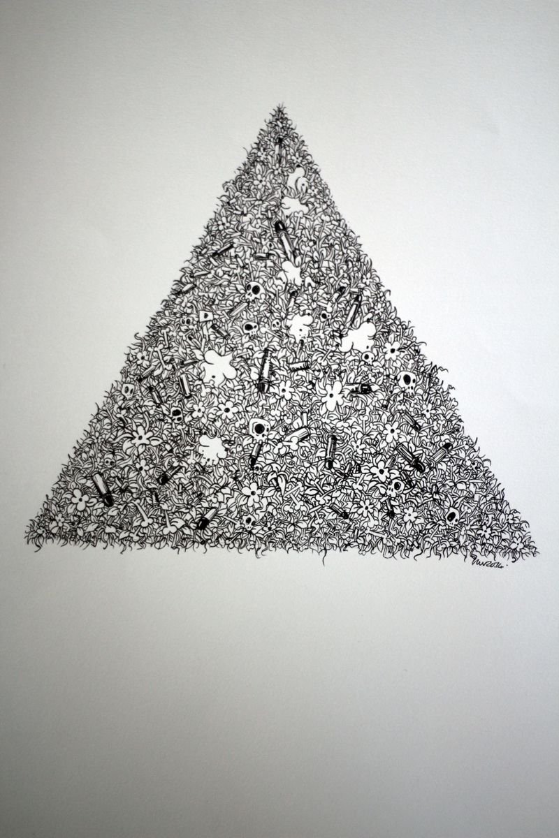Triangle of doom Ink drawing by Nicholas Wright | Artfinder