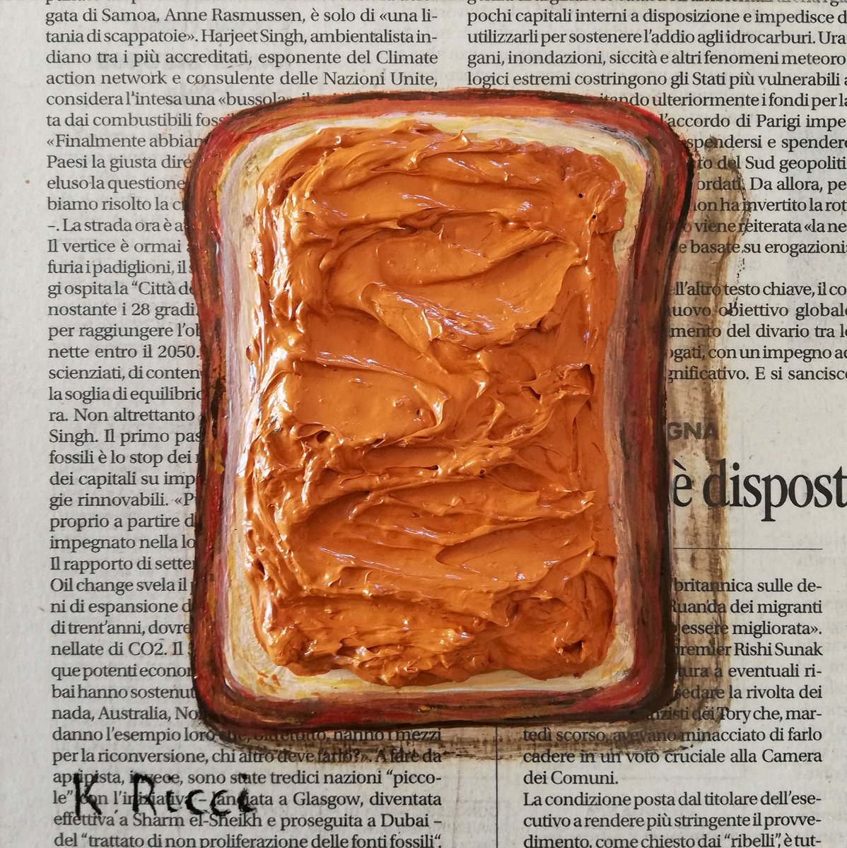 Toast with Peanut Butter Acrylic painting by Katia Ricci | Artfinder