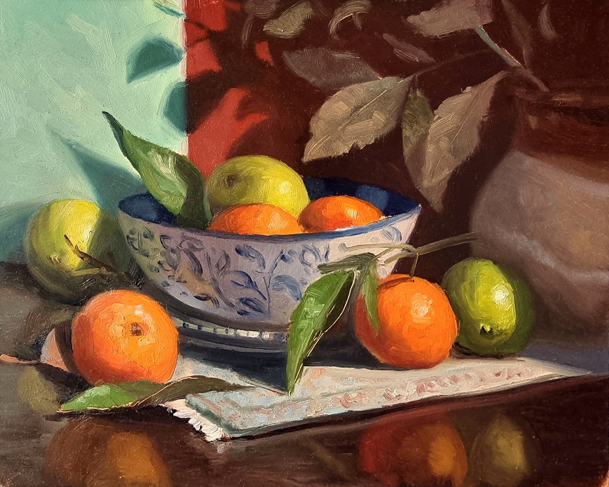 Citrus in a Bowl Oil painting by Pascal Giroud | Artfinder