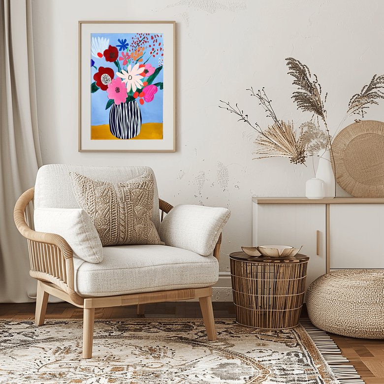 Original Collage - Bold Colorful Flowers by Sasha Robinson