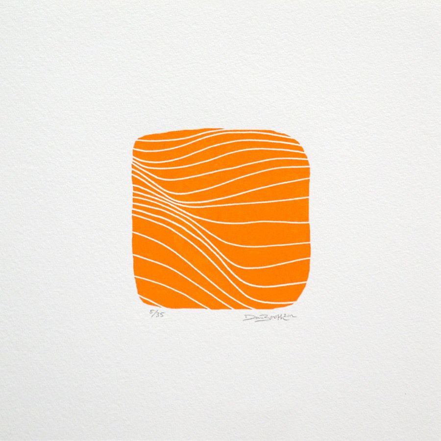 Bright Wave in Orange Screenprint by Dan Booth | Artfinder