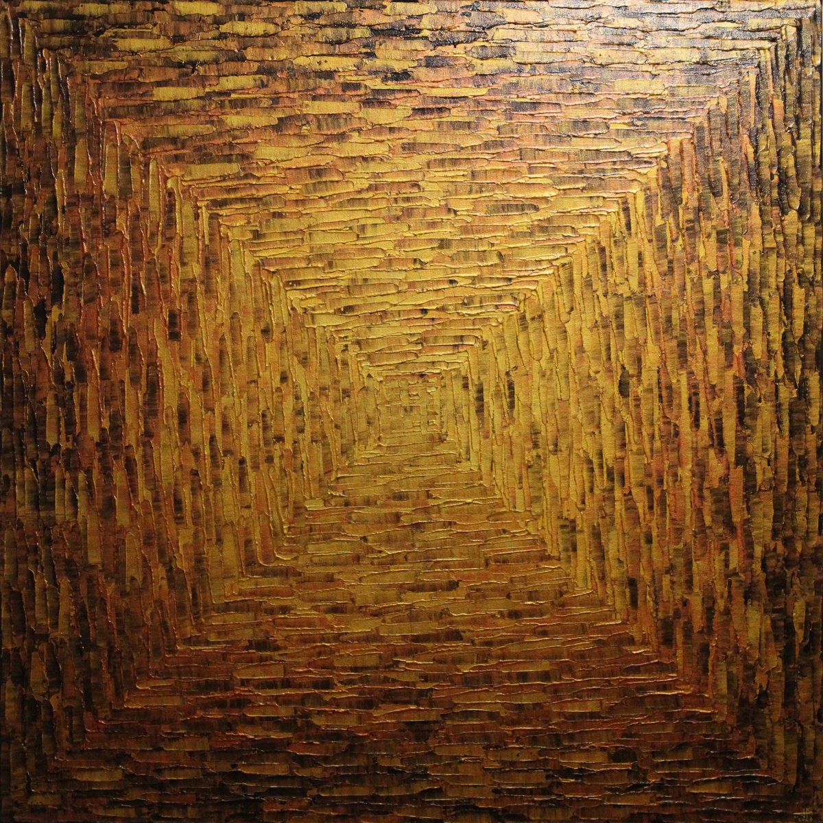 Large gold square gradient Acrylic painting: Jonathan Pradillon | Artfinder
