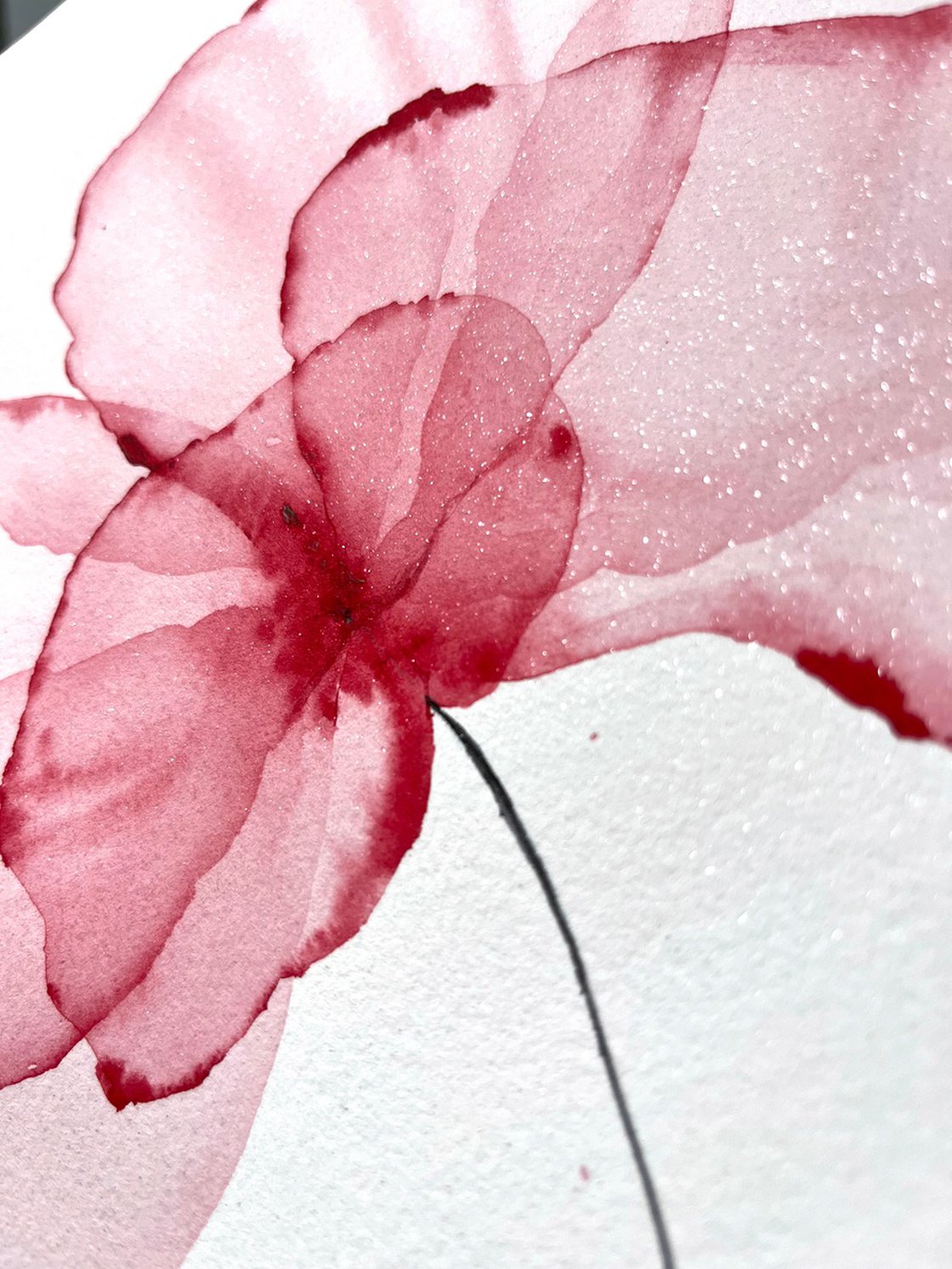 Transparent Abstract Flower Watercolour: Olga Koelsch | Artfinder