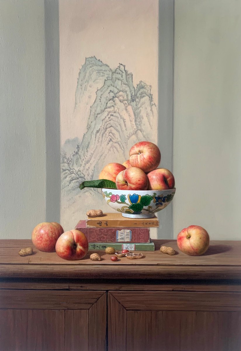 Realism Still life:zen art c147 Oil painting: Kunlong Wang | Artfinder
