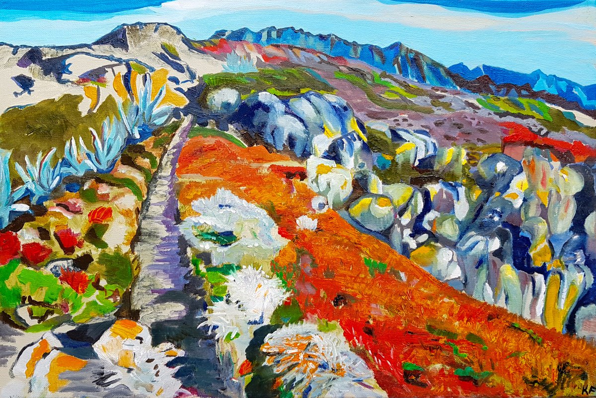 On lonely coastal hiking paths Oil painting: Kathrin Flöge | Artfinder
