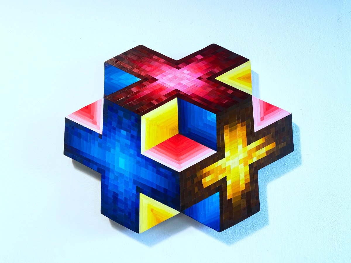 Cross light tessellation Acrylic painting: Jessica Moritz | Artfinder