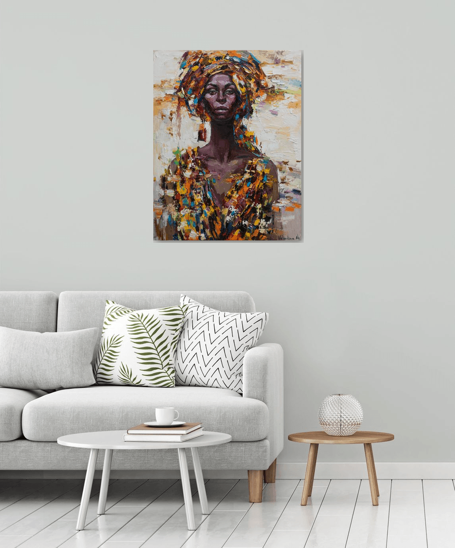 African Queen portrait painting #4 - Original oil painting Oil painting ...