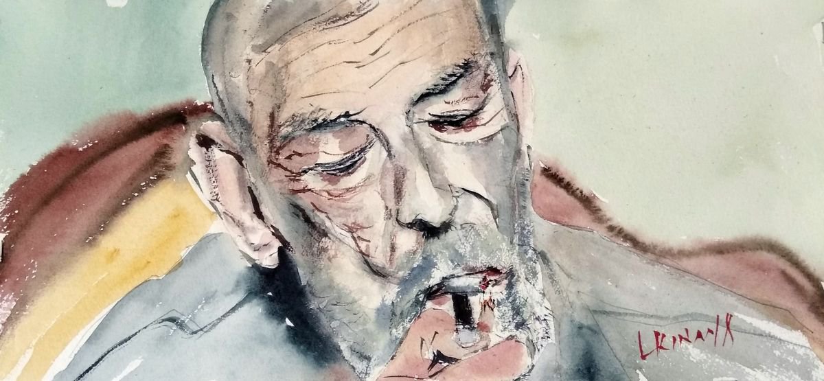 old actor Watercolour: Leonid Kirnus | Artfinder