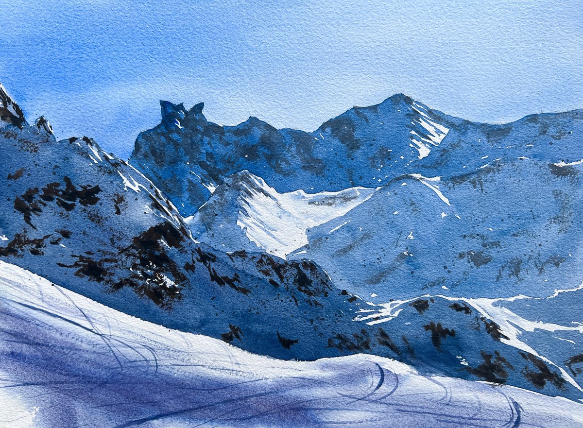 Snowy mountains series / 5 Watercolour by Anna Zadorozhnaya | Artfinder