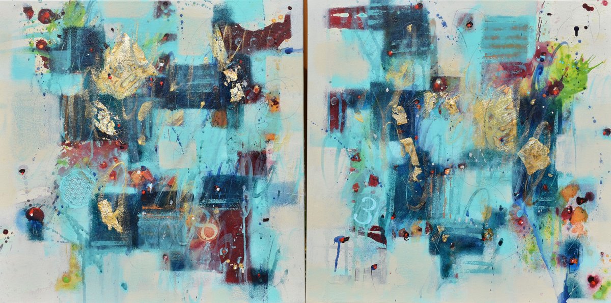 Infinite Moments, The Shape of Time Mixed-media painting: Cynthia ...