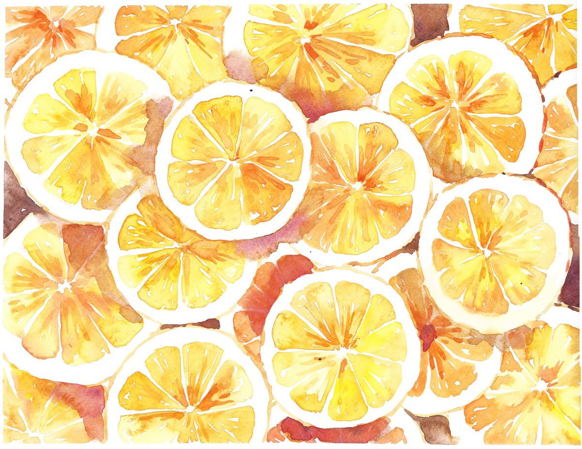 Oranges watercolor Watercolour by Tanya Amos | Artfinder