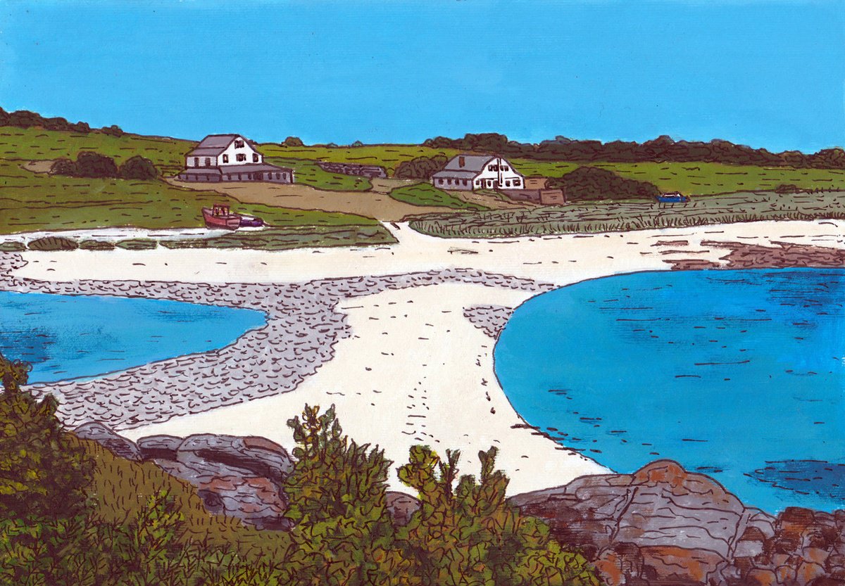 "Sandbank between St Agnes and Gugh, Isles of Scilly" Acrylic painting ...