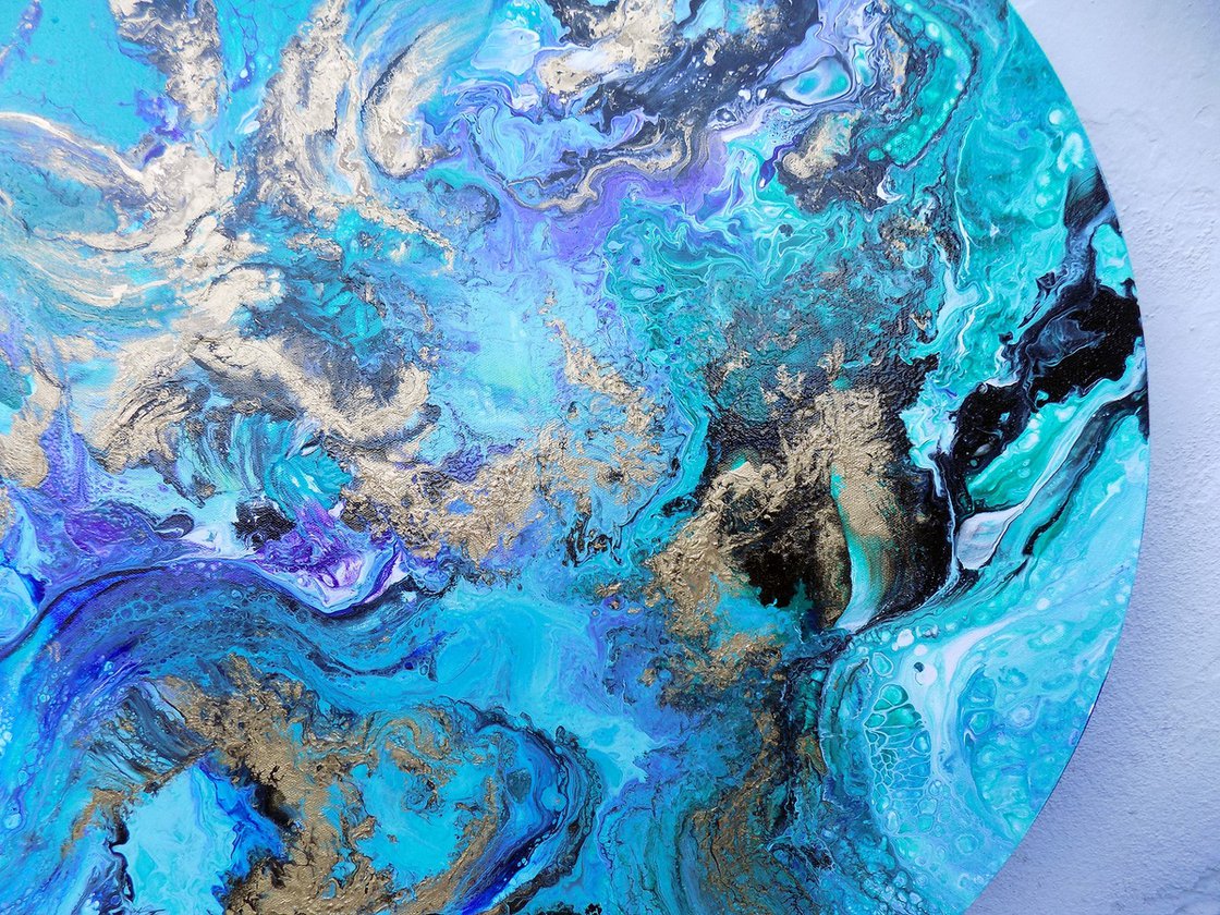 Round abstract painting art Acrylic painting by Areti Ampi | Artfinder