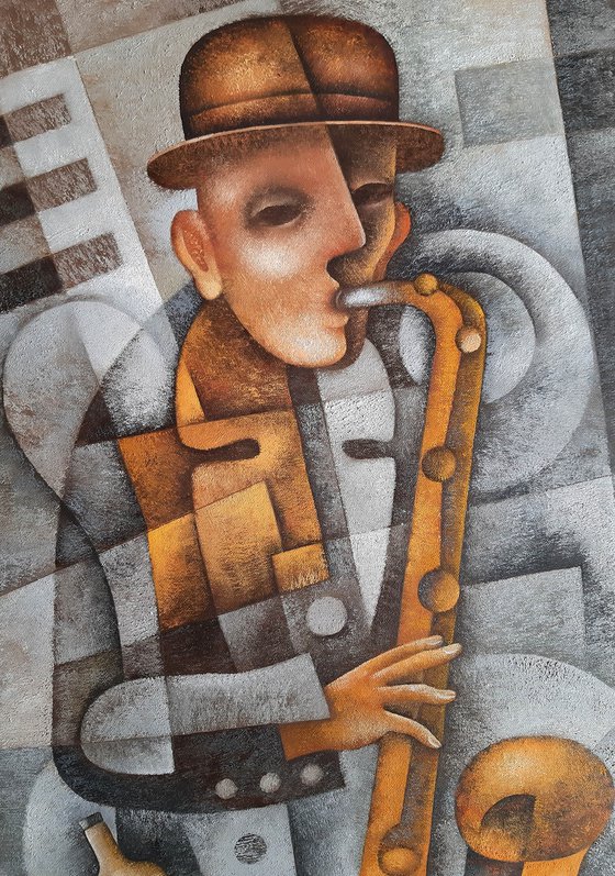Sax Solo Oil painting by Eugene Ivanov | Artfinder
